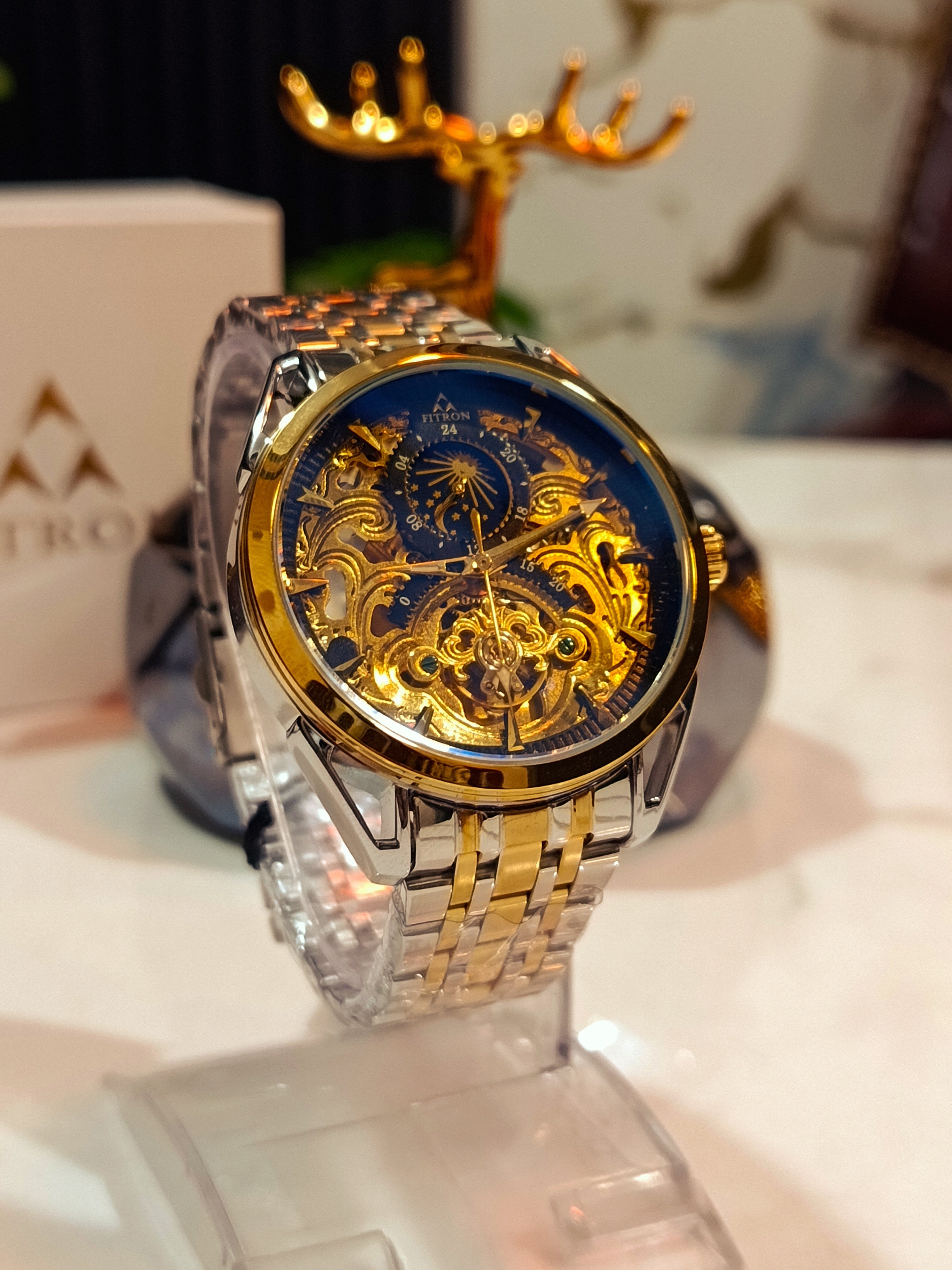 Fitron Automatic Mens FT.8849G black Dial Moonlight Watch – ZWC & Co.