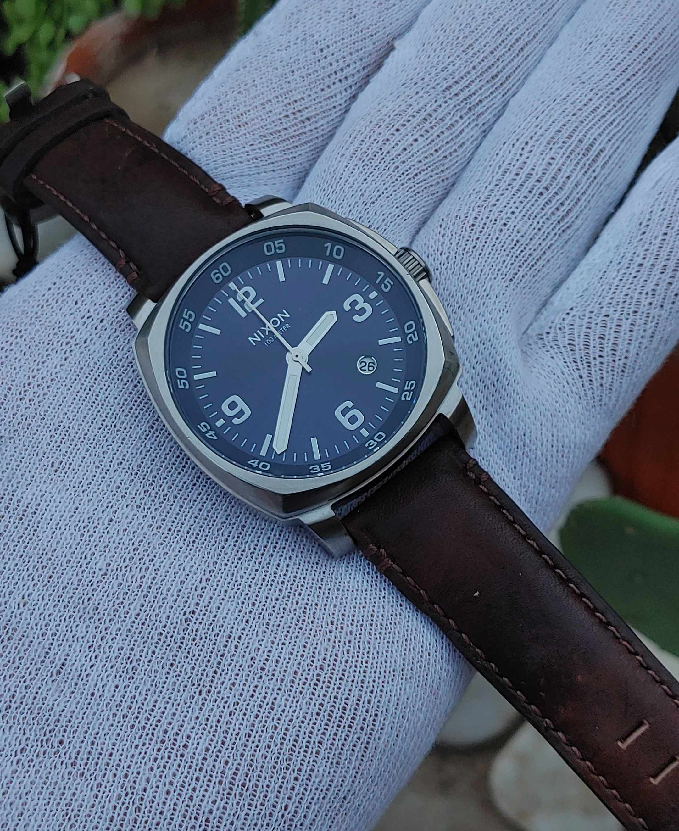 Nixon Leather Strap Blue Dial Stainless-steel Case Watch For Men – ZWC ...