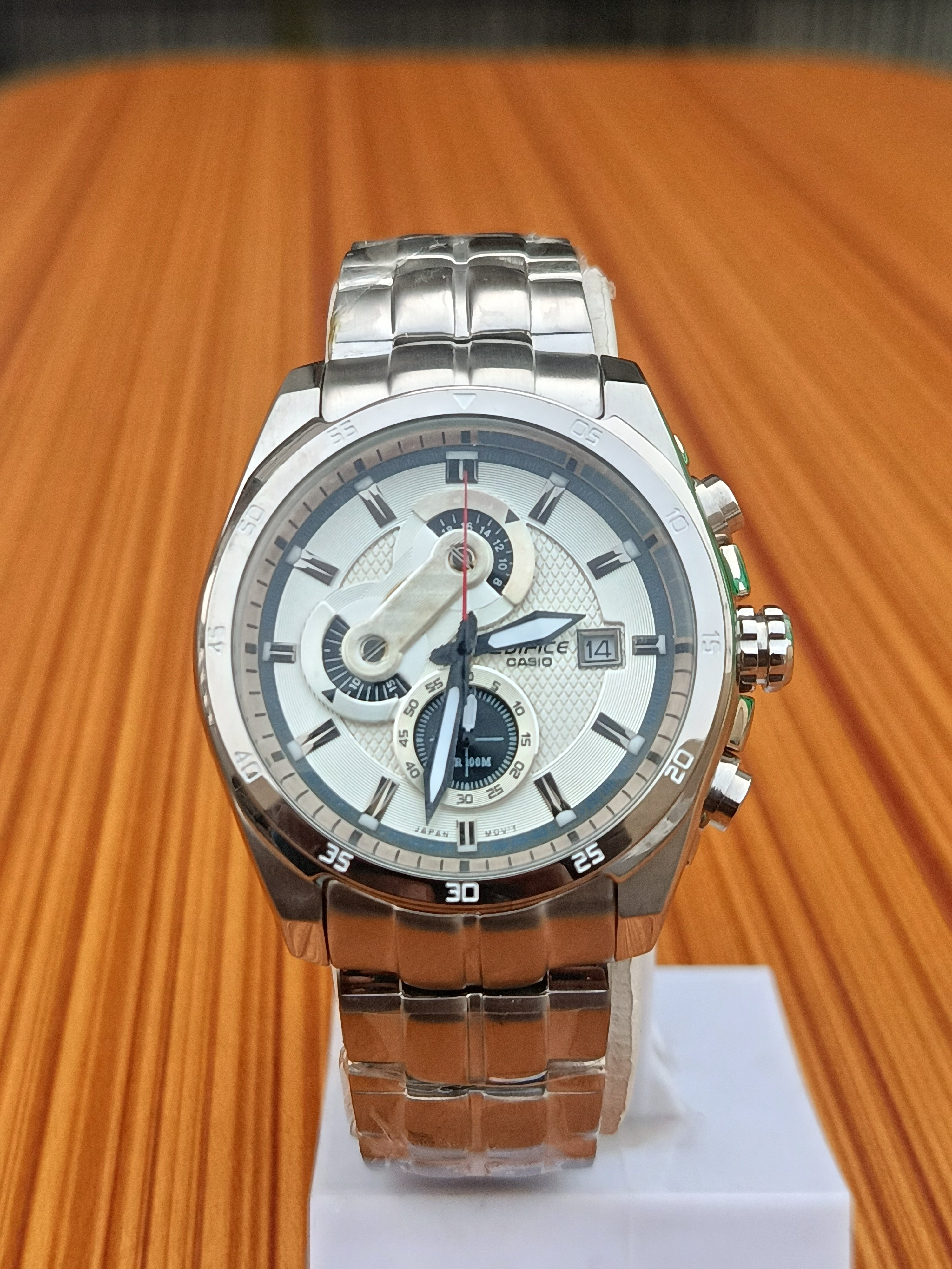Casio Edifice Chronograph White Dial Stainless Steel Men’s Watch – EF ...
