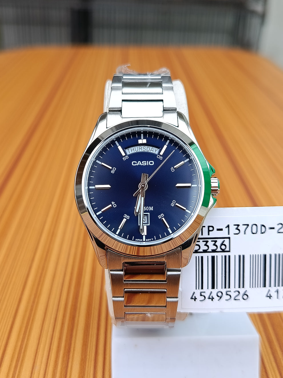 Casio MTP-1370D-2A2 Stainless Steel Blue Dial Quartz Men’s Watch – ZWC ...