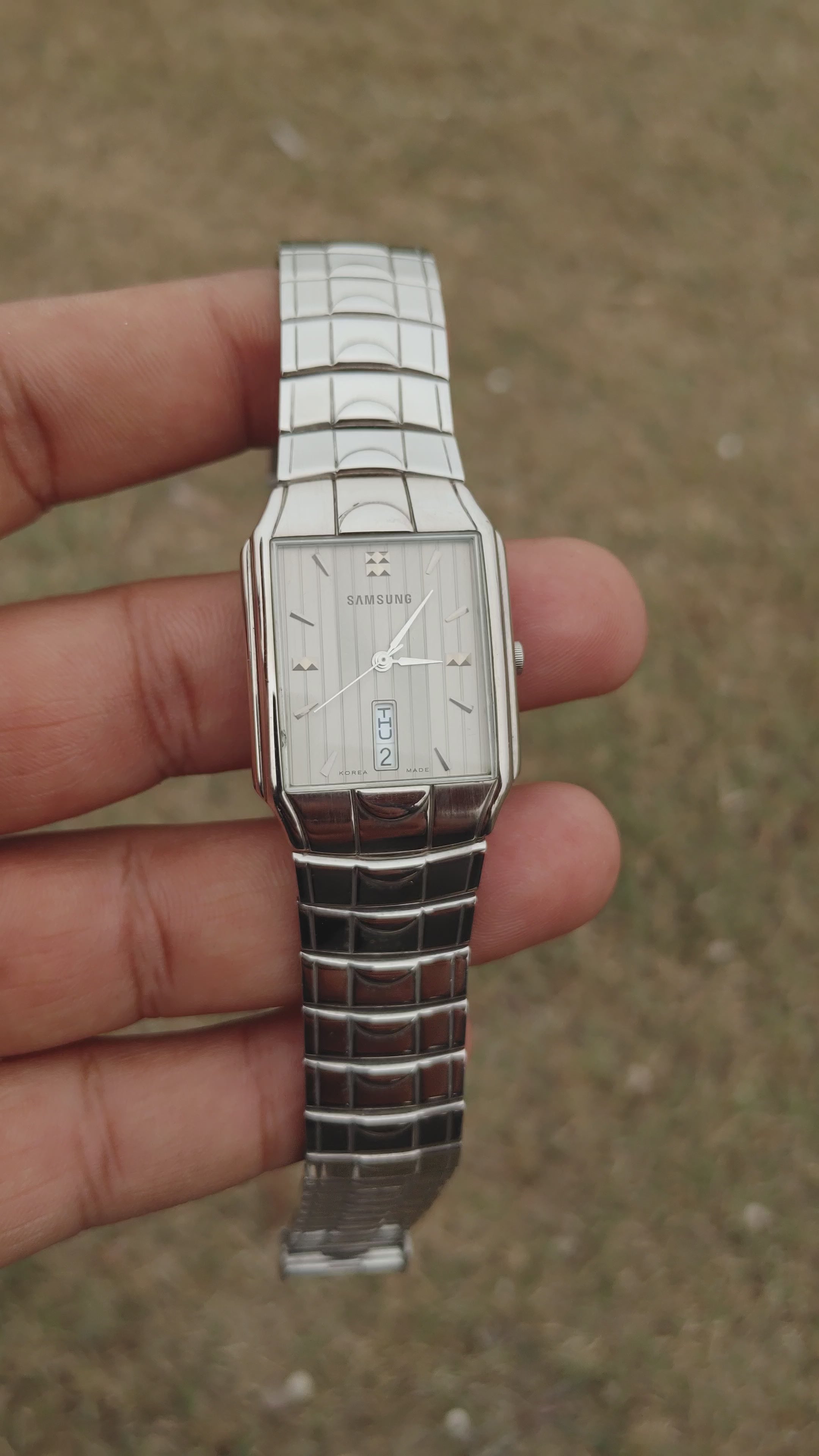 Samsung Vintage Stainless Steel Quartz Watch With Day and Date at 6 ...